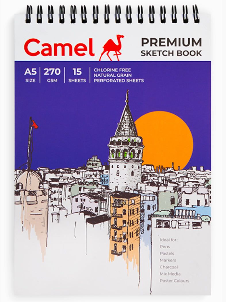 Camel Premium Sketch Book | A5 | 270 GSM | 15 Sheets – versoz.com